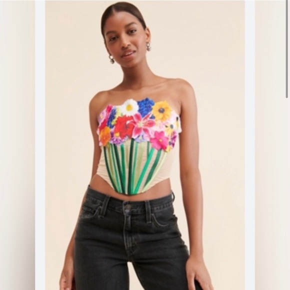Tyler McGillivary | Tops | Tyler Mcgillivary Bouquet Of Flowers Corset ...